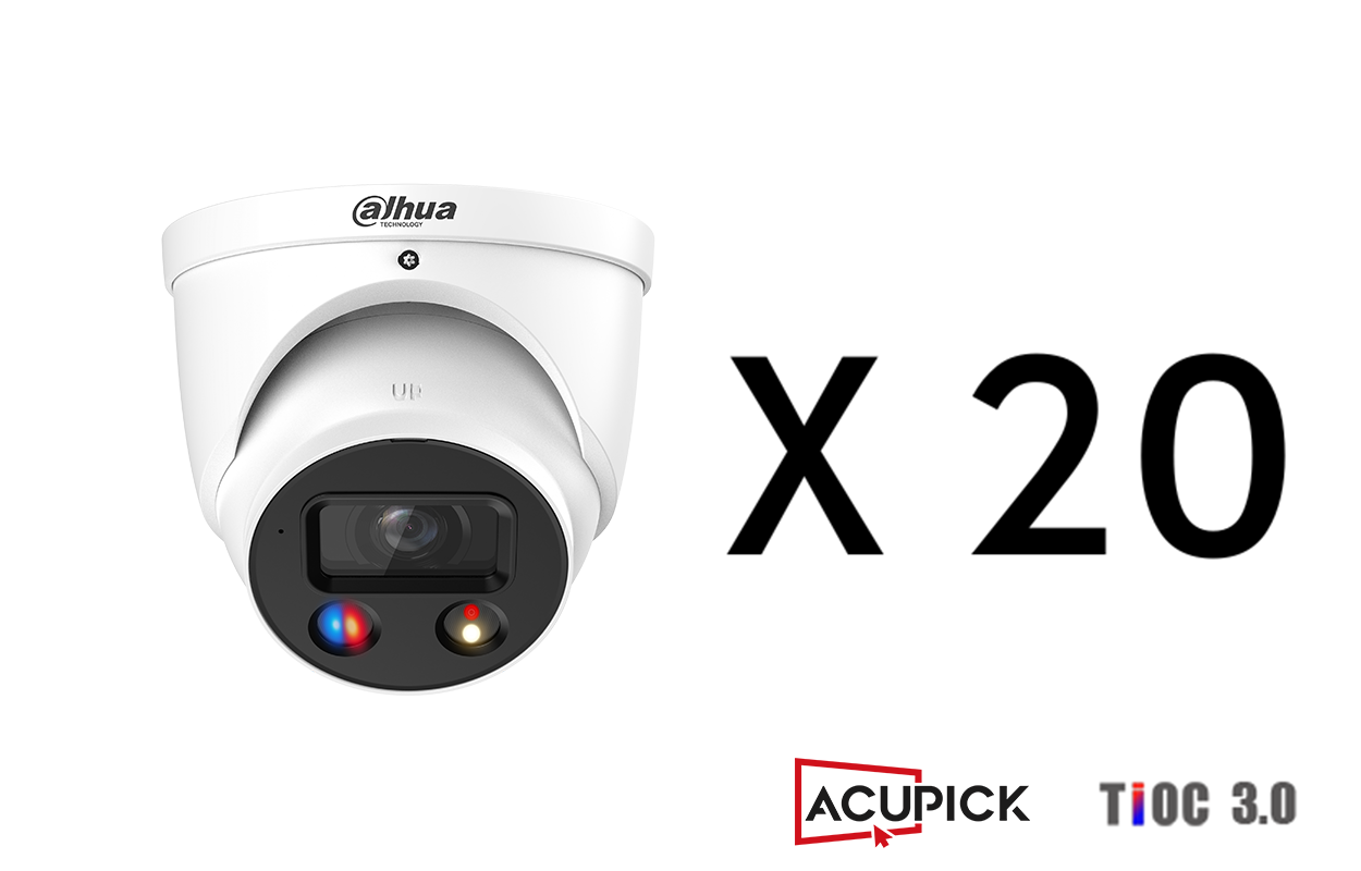 20 x 8MP ACTIVE DETERRENCE FIXED-FOCAL EYEBALL CAMBERA BUNDLE - Clear ...