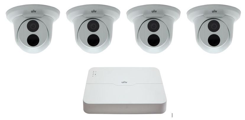 4 CHANNEL 4X4K CAMERA DOME KIT Uniview (UNV) - Clear Digital