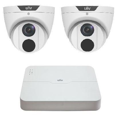 4 CHANNEL 2x 8MP CAMERA Turret KIT Uniview (UNV) - Clear Digital