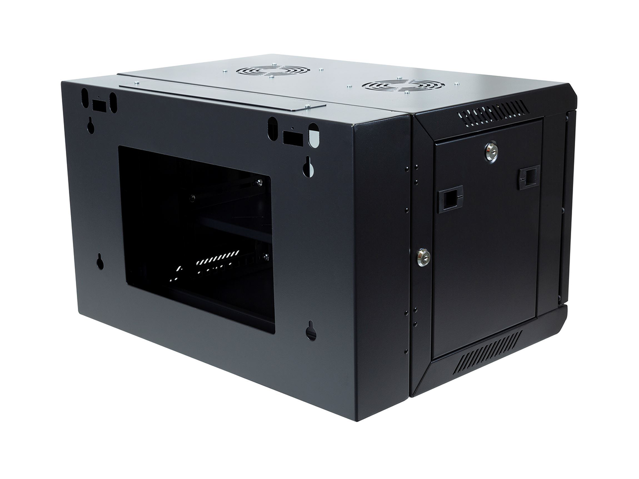 6RU Universal Swing Wall Mount Cabinet - Clear Digital