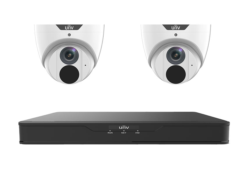4 Channel NVR 2x 6Mp Camera Turret Kit (UNV) - Clear Digital