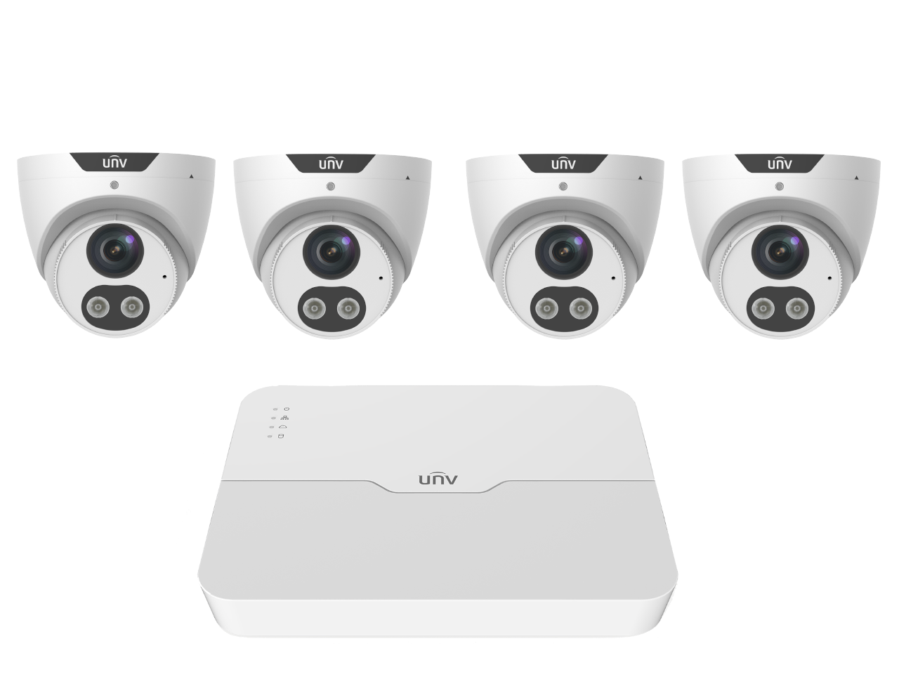 8 Channel 4x8Mp Tri-Guard Camera Turret Kit (UNV) - Clear Digital