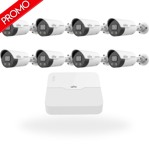 8 Channel NVR 4x 8Mp Tri-guard Camera Bullet Kit (UNV) - Clear Digital