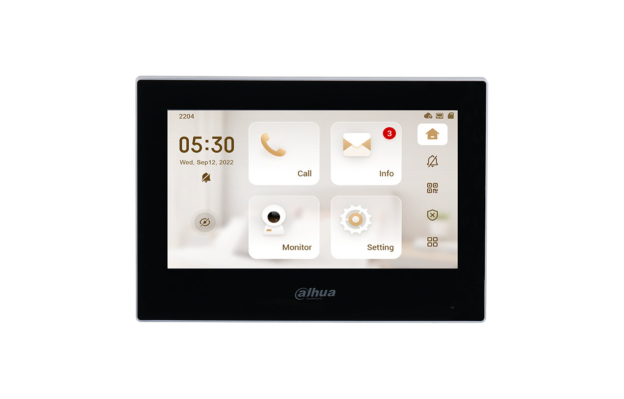 7 Touch Screen IP Indoor Monitor Intercom - Black - Clear Digital