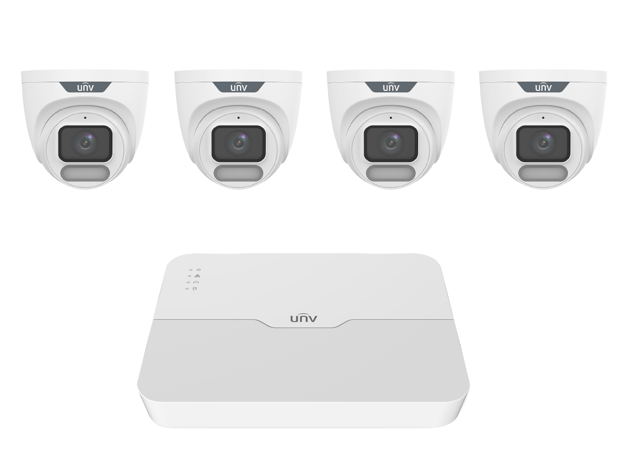 4 Channel 4x 8Mp Owlview Camera Turret Kit Uniview (UNV) - Clear Digital