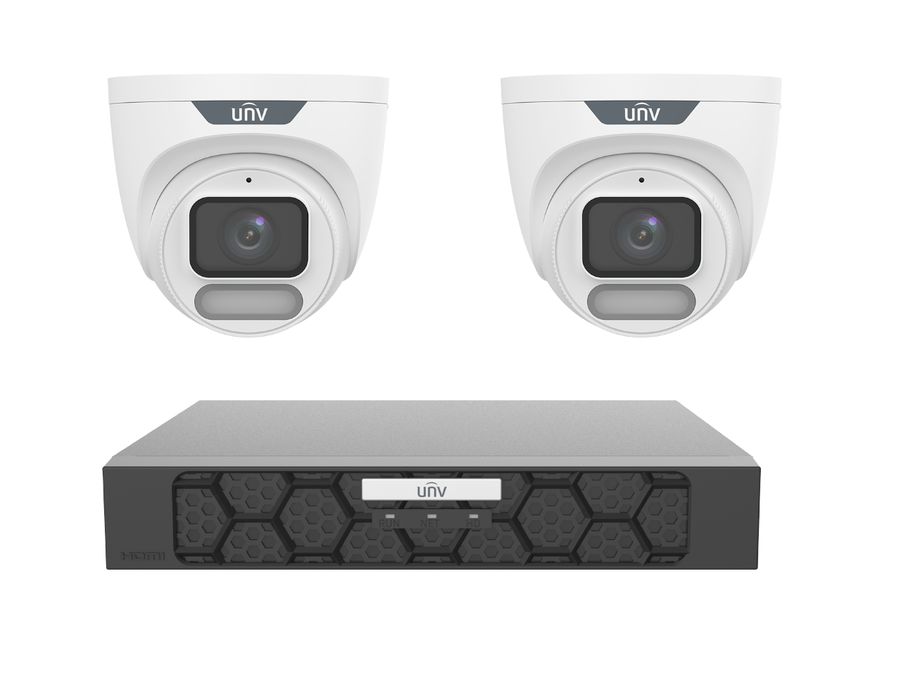 4 Channel IQ NVR 2x 6Mp Owlview Camera Turret Kit (UNV) - Clear Digital